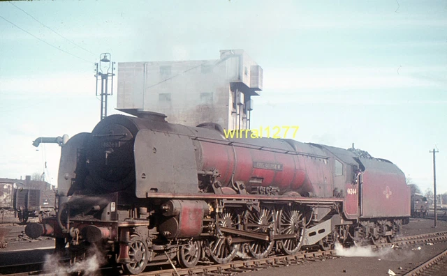 ORIGINAL RAILWAY SLIDE LMS Duchess 46244 at Perth 15.04.63 (see both ...