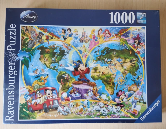 RAVENSBURGER DISNEY'S WORLD Map 1000 Piece Jigsaw Puzzle - New and ...