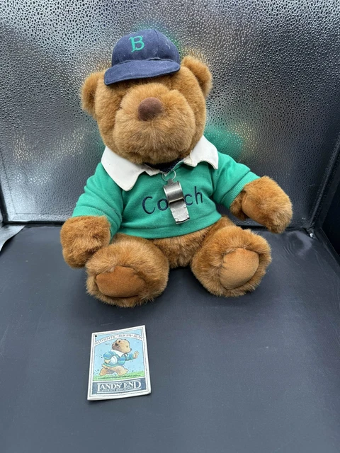 VINTAGE 1991 LANDS' End Gund Rugby Coach Paul Bear Teddy Plush Whistle ...