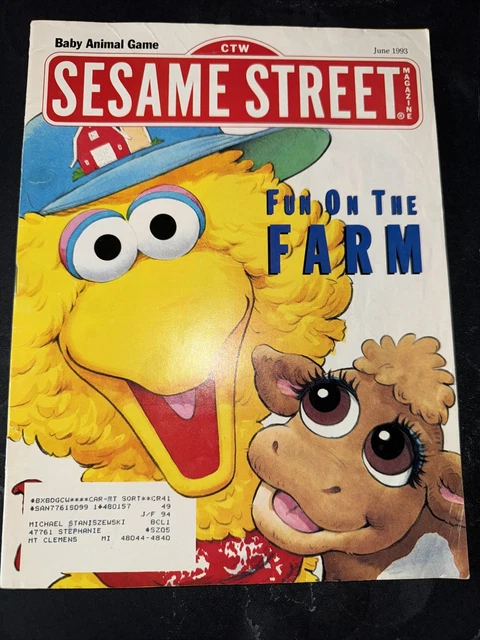 CTW SESAME STREET vintage Magazine "Fun On The Farm" June 1993@ $12.90 ...