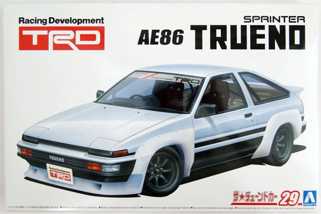 1:24 SCALE AOSHIMA Toyota TRD AE86 Trueno N2 Ver. ’85 Car Model Kit ...
