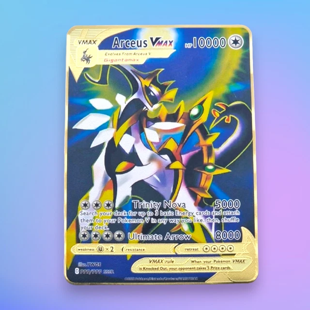 ARCEUS VMAX HP 10000 Solid Metal Gold Rare - Collectable Pokemon Rare ...
