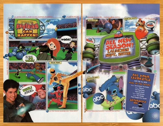 2001 ABC TV Disney Shows Print Ad/Poster Lilo & Stitch Power Rangers ...