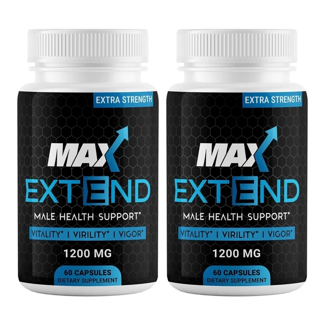 (2 PACK) MAX Extend Male Health Support Pills to Boost Vitality ...