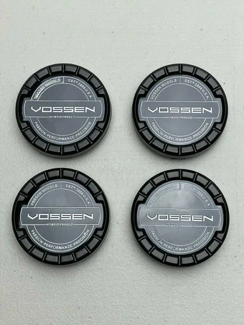 VOSSEN HYBRID FORGED Matte Black Snap In Center Cap 4 Pack VOS-3 fits ...