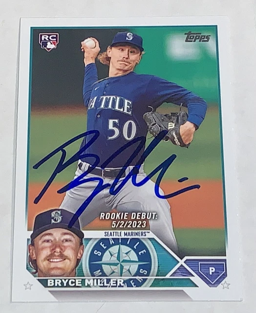 BRYCE MILLER SIGNÉ 2023 Topps Update #US193 Rookie Debut Auto Seattle ...