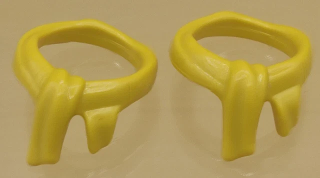 PLAYMOBIL X2 RUBAN jaune tête-boucle cheveux-village-forgeron médiéval ...