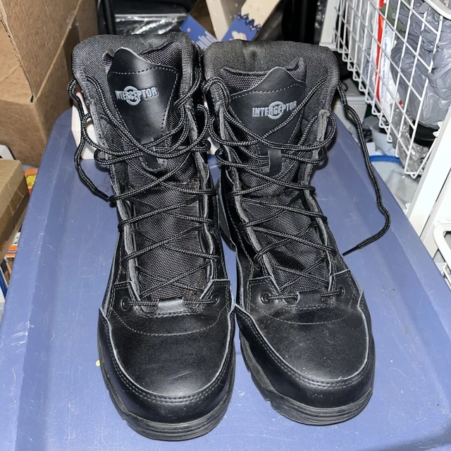 INTERCEPTOR BOOTS FORCE Tactical Steel Safety Toe Work Mens Sz 9.5 ...