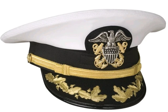 US NAVY COMMANDER Admiral Rank White Hat Cap All Sizes Available $55.00 ...