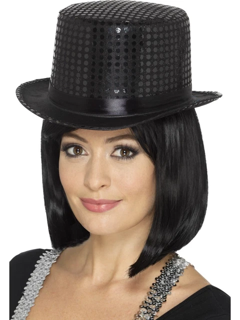 SMIFFYS SEQUIN SHOWBIZ Top Hat Showman Adults Mens Ladies Fancy Dress £ ...