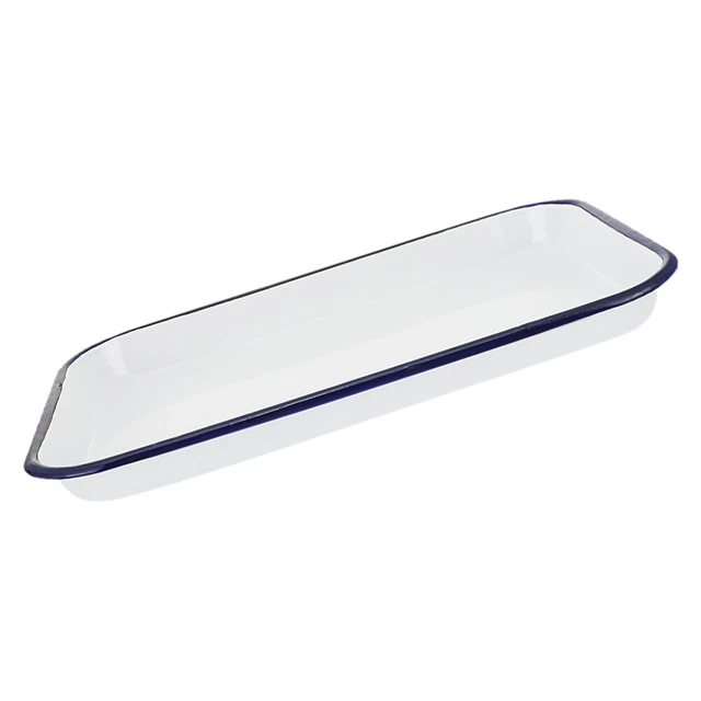 ENAMELWARE PAN MULTI-PURPOSE Enamel Pan Deep Edged Food Pan Laboratory ...