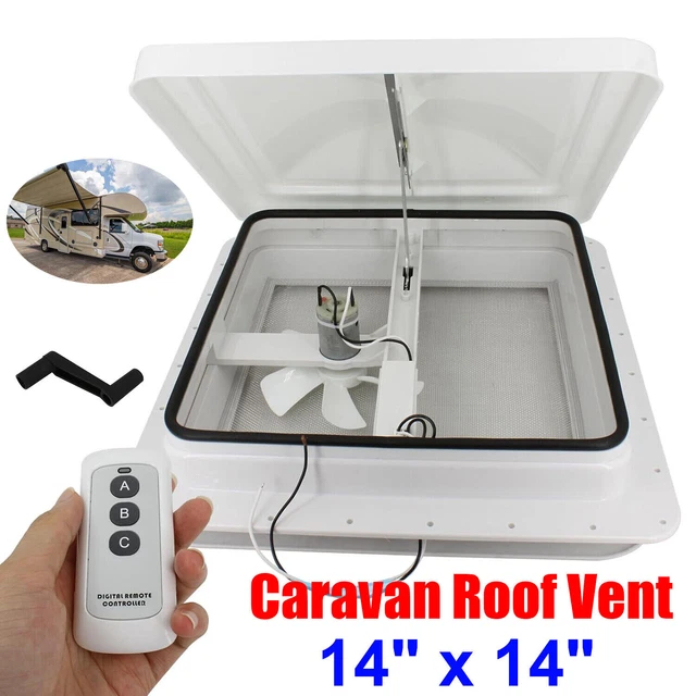 14& CARAVAN ROOF Vent 12V Fan Air RV Motorhome Camper Remote Control ...