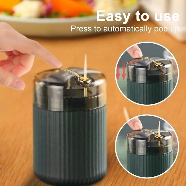 AUTOMATIC POP-UP TOOTHPICKS Box Holder Container Portable Toothpick ...