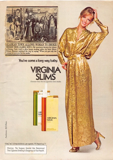 CHERYL TIEGS MODELS Bliss Blass Vtg Virginia Slims Print Ad Cigarette ...