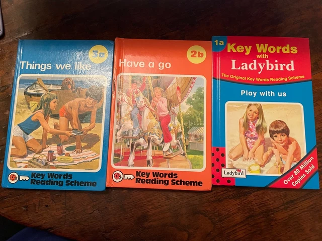 3 X VINTAGE Ladybird Key Words Reading Scheme Hardback Books 1a. 2b. 3a ...