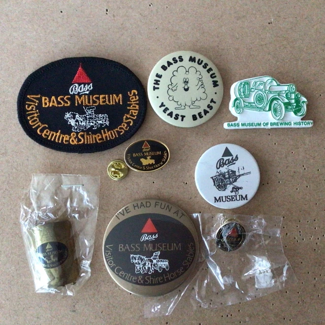 8 BASS BREWERY & Museum Pin Badges, Patch & Walking Stick Badge (T74) £ ...