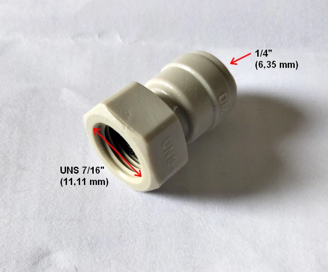 RACCORD RAPIDE 1/4& SK380-001 DM NSF-51 Filetage UNS Femelle 7/16" EUR ...