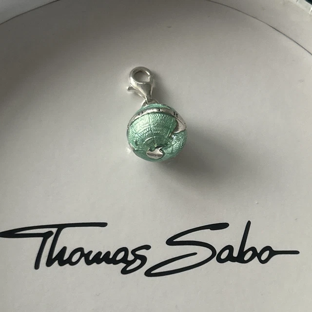 THOMAS SABO 3D Weighty Silver & Enamel World Globe Charm Pendant ...