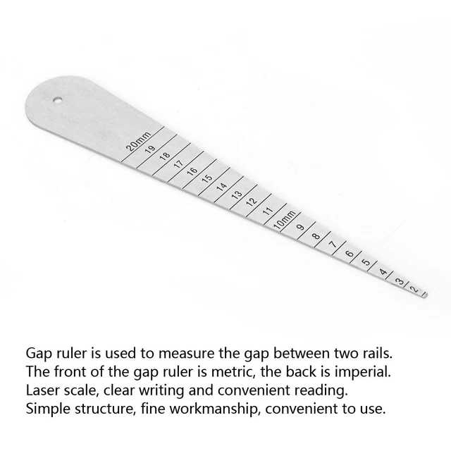 STAINLESS STEEL GAUGE Feeler Ruler 1/16-3-4 Flange Ruler Inner ...