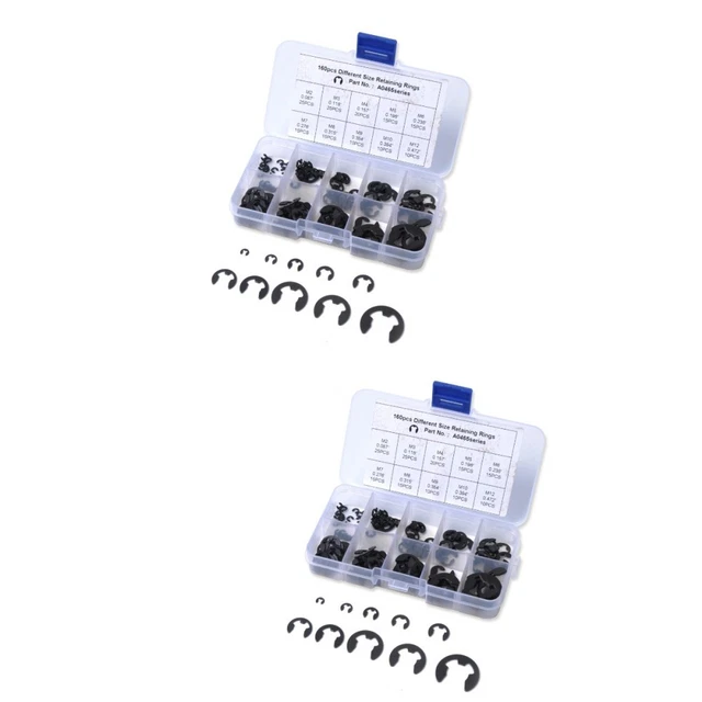 SET OF 2 External Circlip Snap Clips, Clamps & Rings Assortment ...