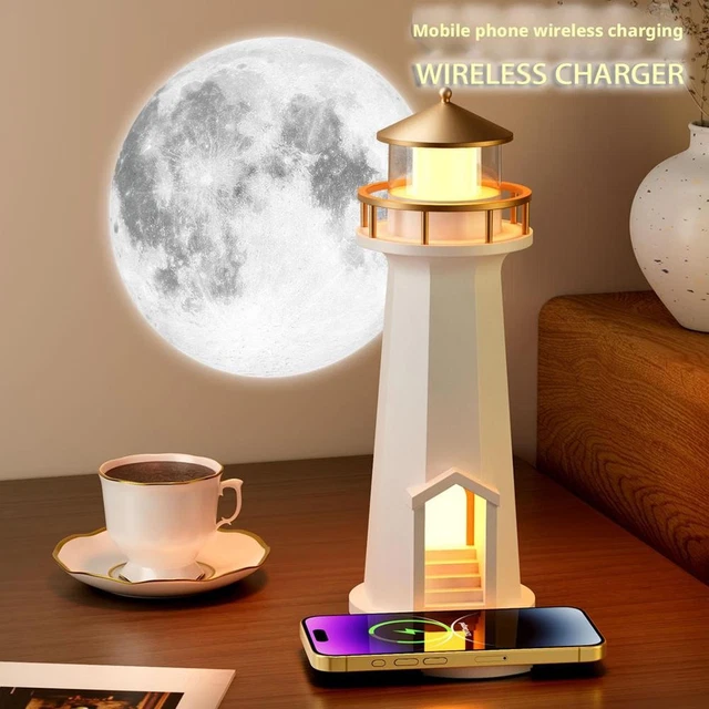 MOON LAMP PROJECTOR Night Light,Lighthouse Lamp Decor Night Light ...