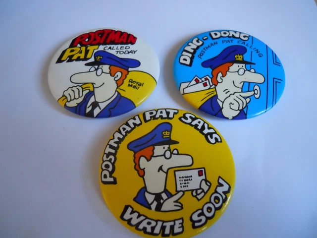 BBC PRODUCTIONS POSTMAN Pat,Royal mail,1983 promotional,vintage pin ...