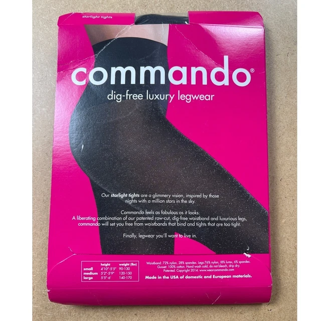 COMMANDO BLACK DIG Free Luxury Leg-wear Straight Leg Size L NWT £17.85 ...