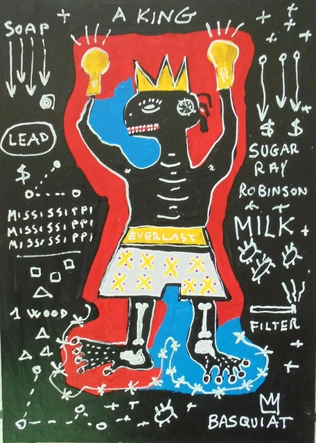 JEAN MICHEL BASQUIAT le boxer Sugar Ray Robinson EUR 679,00 - PicClick FR