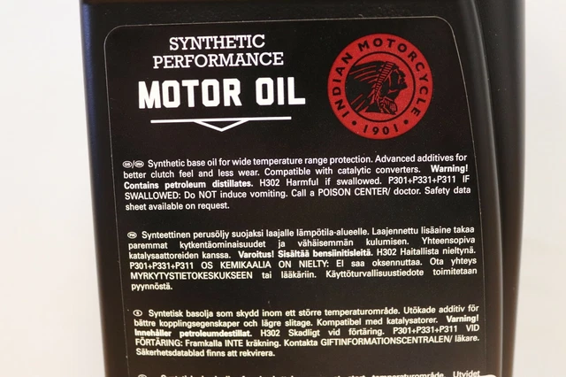 INDIAN MOTORCYCLE 15W60 engine oil (1 litre). Scout / FTR / Powerplus ...