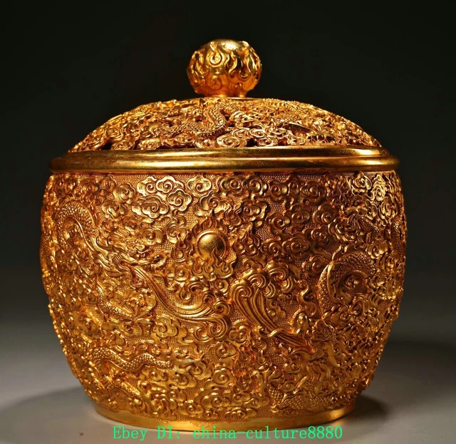 4.7 &QIANLONG CUIVRE pur or windwater Dragon animal Crocodile pot EUR 714,00 - PicClick FR