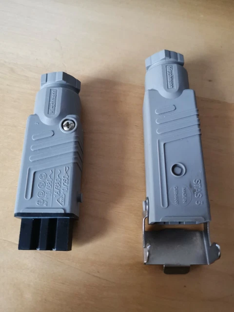 PAIR OF HIRSCHMANN STAK 3 / STAS 3 Male & Female Lockable Connector ...