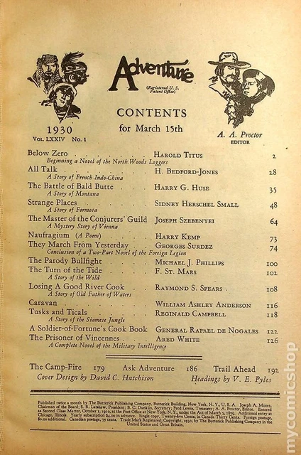 ADVENTURE PULP/MAGAZINE VOL. 74 #1 GD 1930 £9.72 - PicClick UK