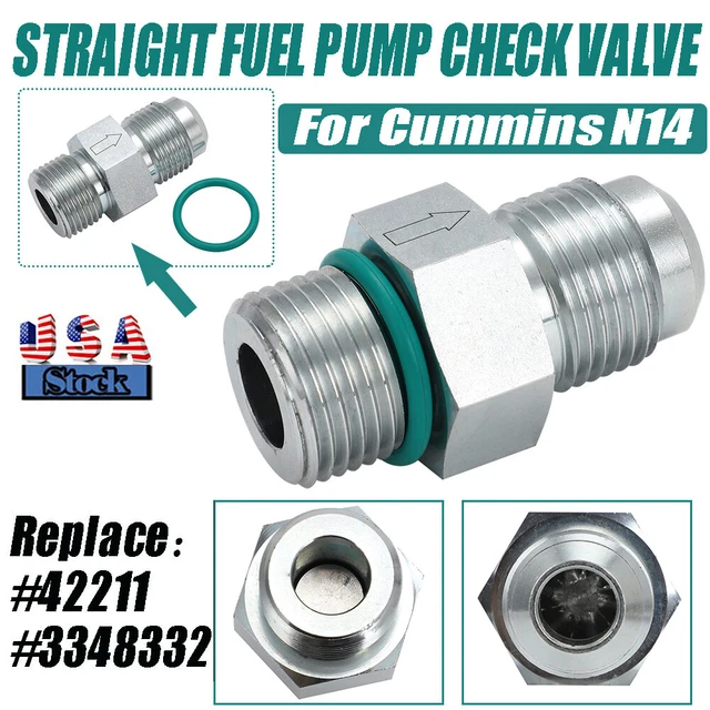 FUEL PUMP STRAIGHT Check Valve For Cummins N14 Engine Application ...