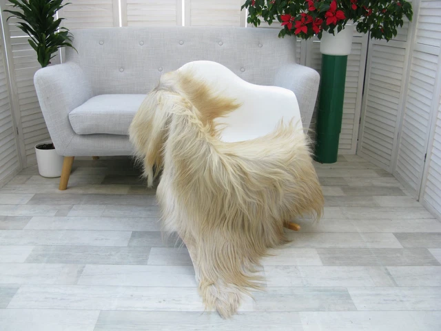 GENUINE GREEK GIANT GOAT RUG LONG HAIR RARE SKIN HIDE FLOOR CHAIR COVER ...
