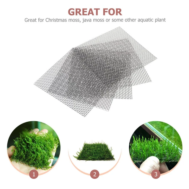 5 PCS STAINLESS Steel Wire Mesh Aquarium Moss Nets Pads Wear Resistant ...