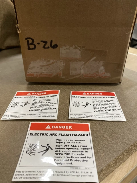 WARNING ARC FLASH Shock Sticker Decal Label Electrical Safety (Lot Of 3 ...