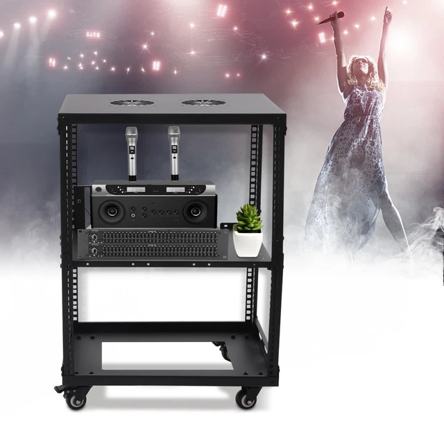 BLACK OPEN FRAME Server Rack Network Server Rack Black 12U 4 Post Relay ...