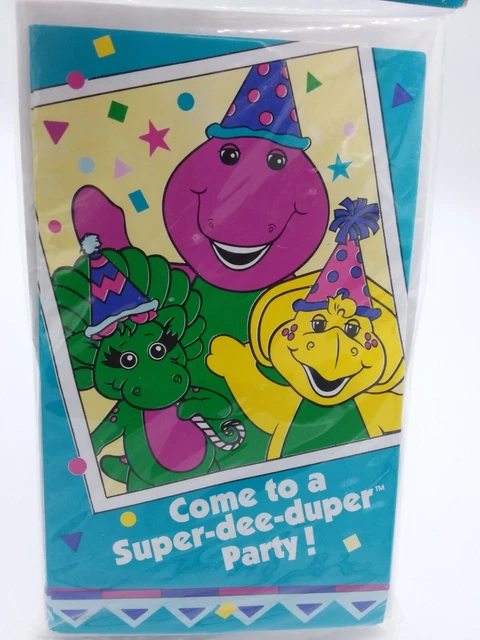 BARNEY BIRTHDAY PARTY Invitations Cards Unique Baby Bop BJ Kids 1995 ...