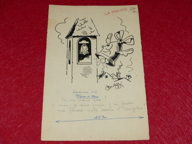 [BD DESSIN HUMOUR PRESSE] JEAN BUZZINI dit BUZZI DESSIN ORIGINAL SIGNE ...