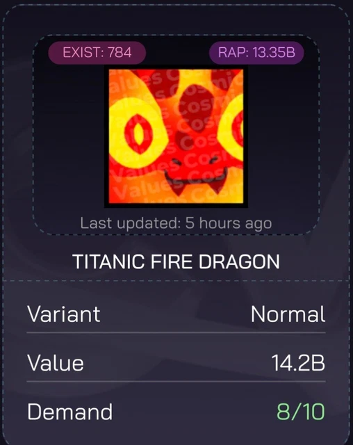 PET SIMULATOR 99 Titanics | Titanic Fire Dragon + 200M Gems | Cheapest ...