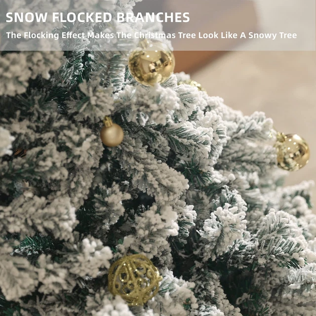 7FT SNOW FLOCKED Christmas Tree - Premium Artificial Spruce Christmas £ ...