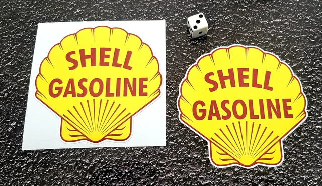 SHELL OIL RETRO Stickers Shell Gasoline Decals Vintage shell OIl Pair 4 ...