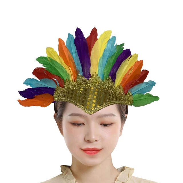 FEATHER HEADDRESS AMERICAN Chief Indian Headdress for Party Festival Cosplay £5.34 - PicClick UK