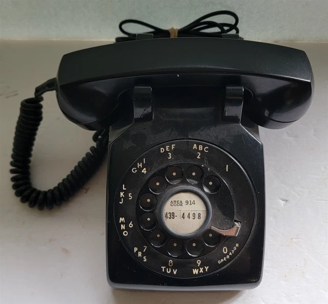 VINTAGE BLACK BELL System Western Electric Rotary Dial Desk Phone Prop ...