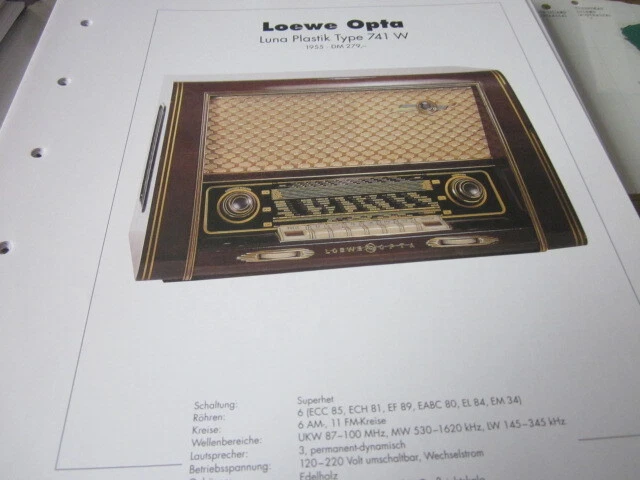SCHEMA ELETTRICO ARCHIVIO radio 2000 Loewe Opta Luna plastica tipo 741 ...