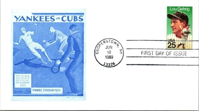PROGRAMME BASEBALL LOU Gehrig The Iron Horse 1989 World Series Bases ...