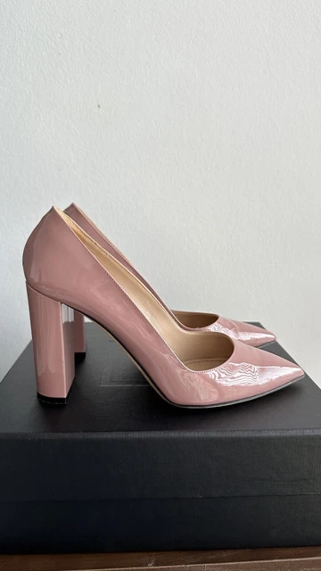 HUGO BOSS PUMPS high Heels Blockabsatz Alt Rosa Größe 40 Lackleder ...