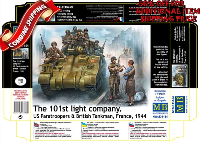 MASTER BOX 35164 101st Sq US Paratroopers & British Tankmen France 1944 ...