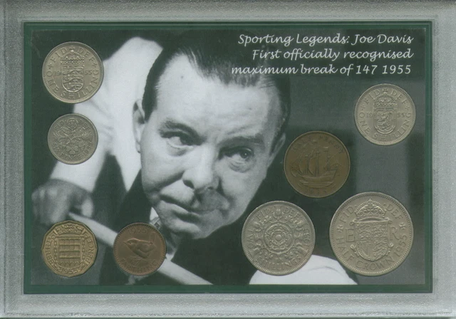 JOE DAVIS WORLD Snooker Billiards Champion 147 Break Vintage Coin Gift ...