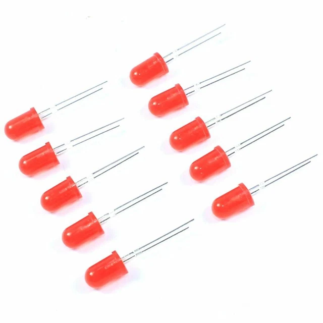 10 X 5mm Red Diffused Leds Pcb Arduino Raspberry Pi Prototyping Flux Workshop 651 Picclick Au